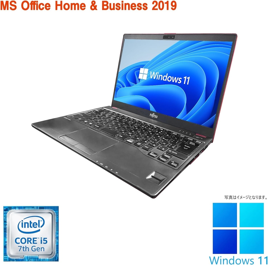 富士通 ノートPC MU937/Red/13.3型フルHD/Win 11 Pro/MS Office H&B 2019/Core i5
